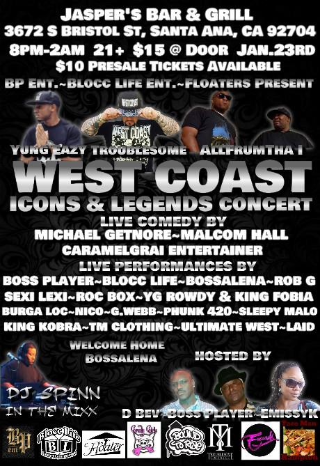 West Coast Icons & Legends Tickets 01/23/16