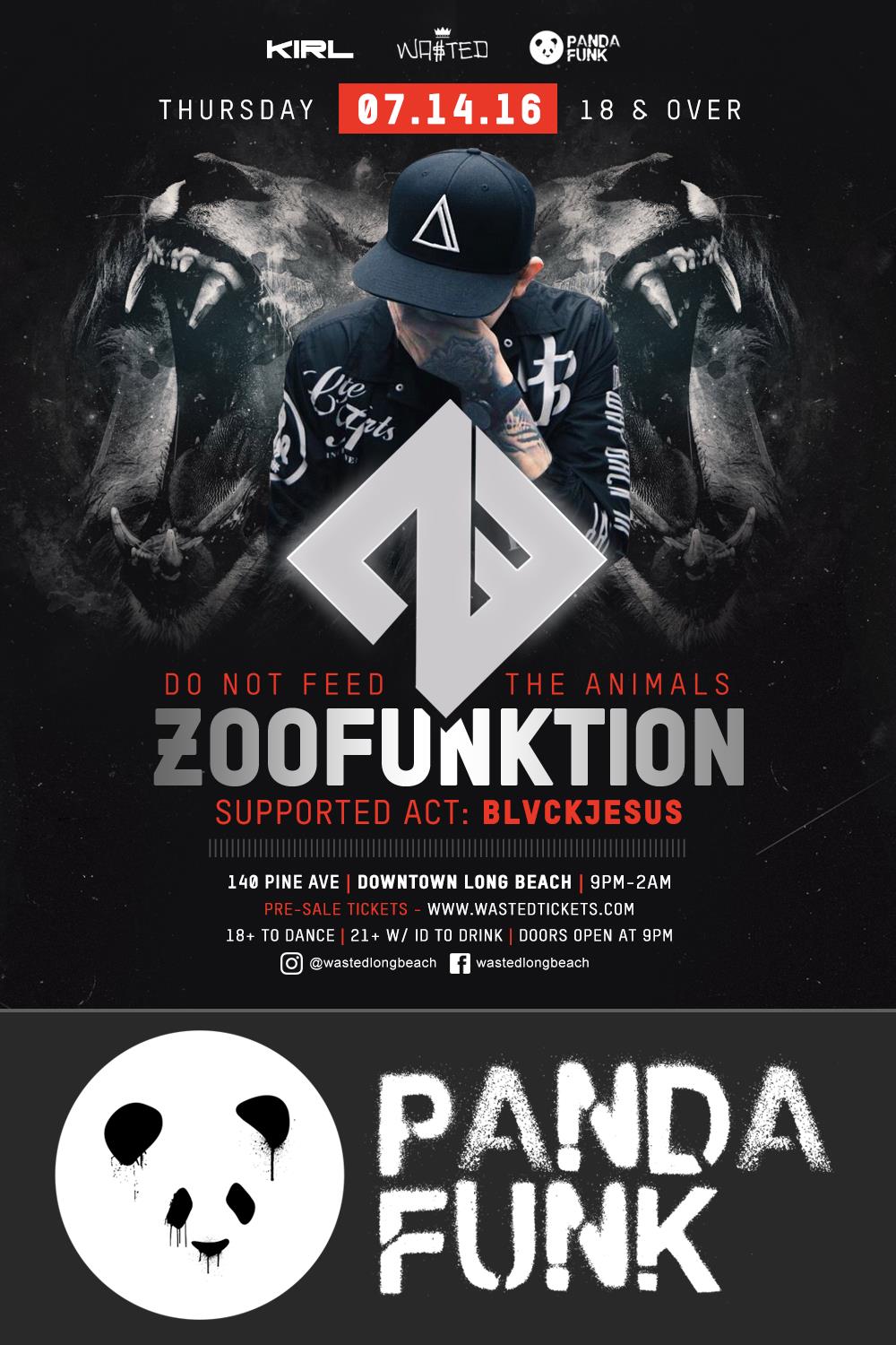 ZooFunktion & The Panda Funk Fam Live @ Wasted Long Beach Tickets 07/14/16