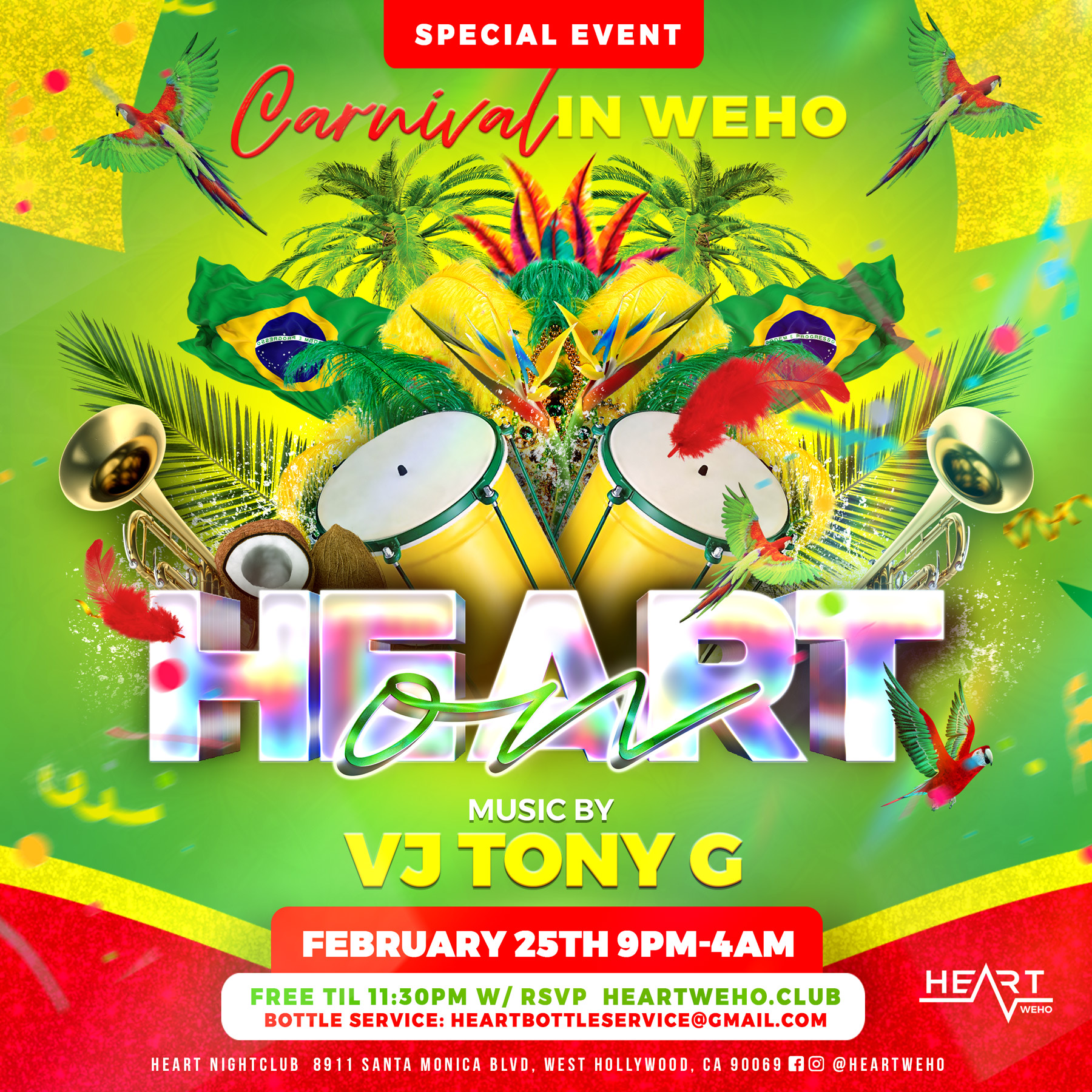 Buy Tickets to HEART ON Carnival in WeHo! in West Hollywood on Feb 25, 2023