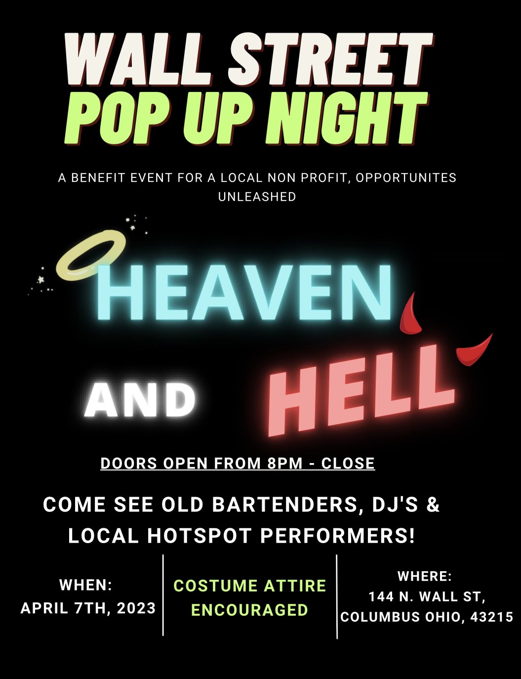 Buy Tickets to WALL ST. POP UP NIGHT {Charity Event} in Columbus on Apr ...