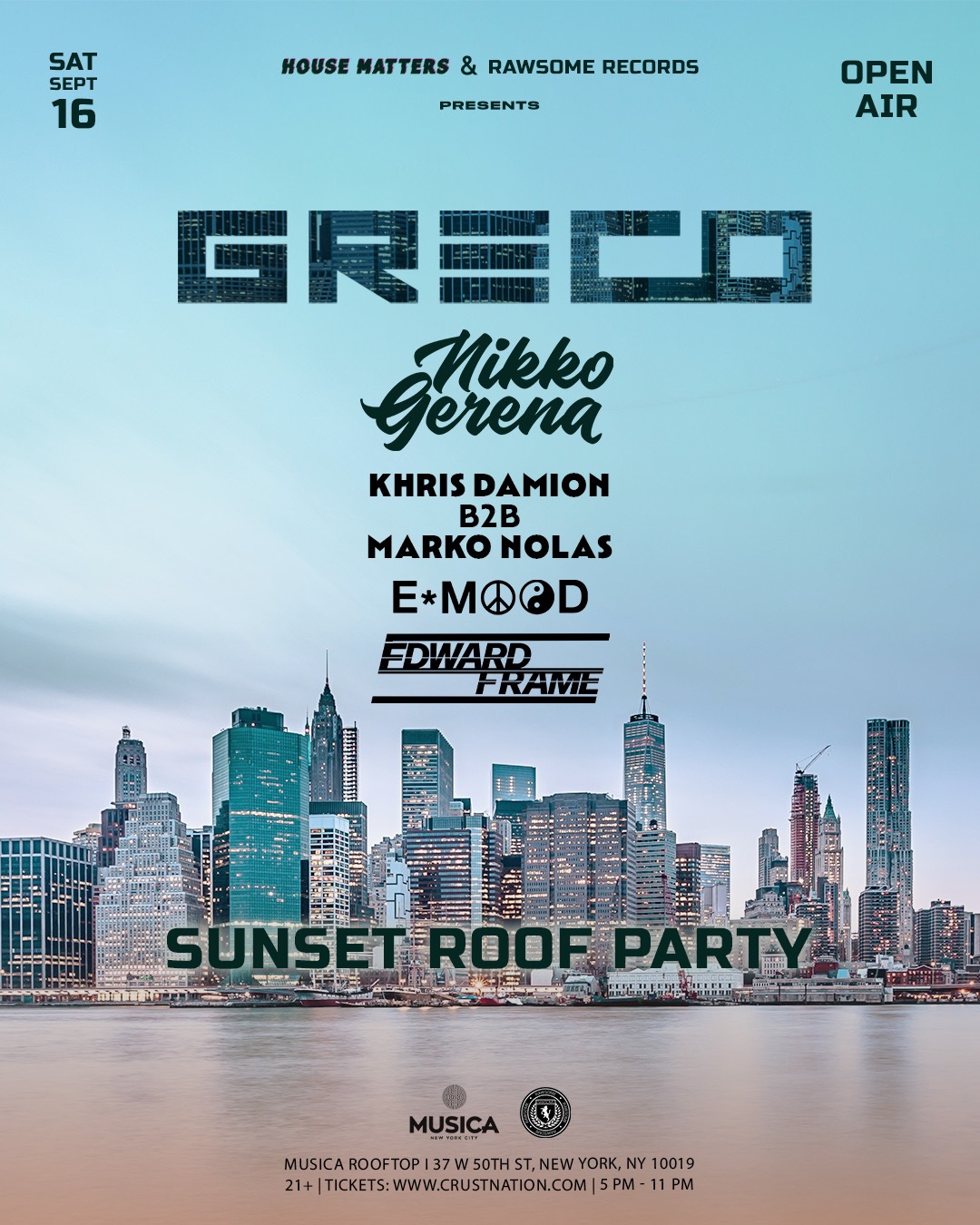 Buy Tickets to House Matters: Rawsome Records Rooftop Party - GRECO in ...