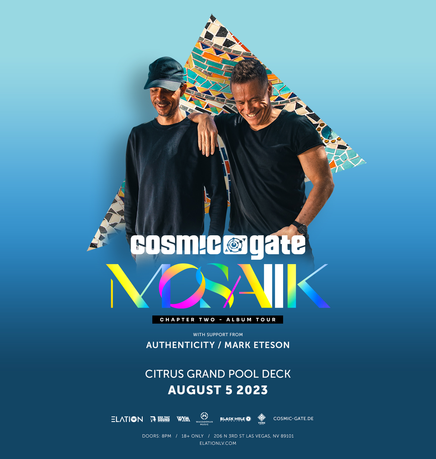Buy Tickets to Elation presents Cosmic Gate MOSAIIK Chapter Two Tour in Las Vegas on Aug 05, 2023