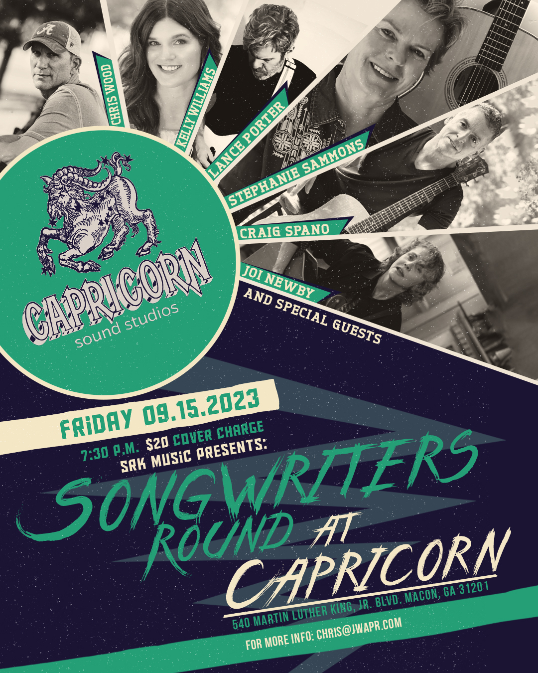 Buy Tickets to Songwriters in the Round at Capricorn in Macon on Sep 15 ...