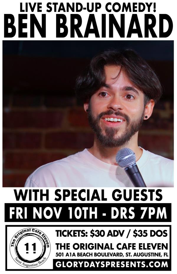 Buy Tickets to Comedian Ben Brainard in St. Augustine on Nov 10, 2023