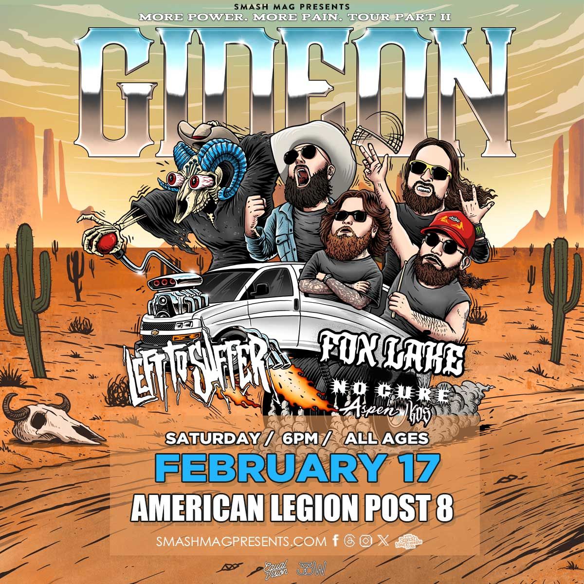 Buy Tickets to GIDEON w/ LEFT TO SUFFER, FOX LAKE, and NO CURE in Las ...