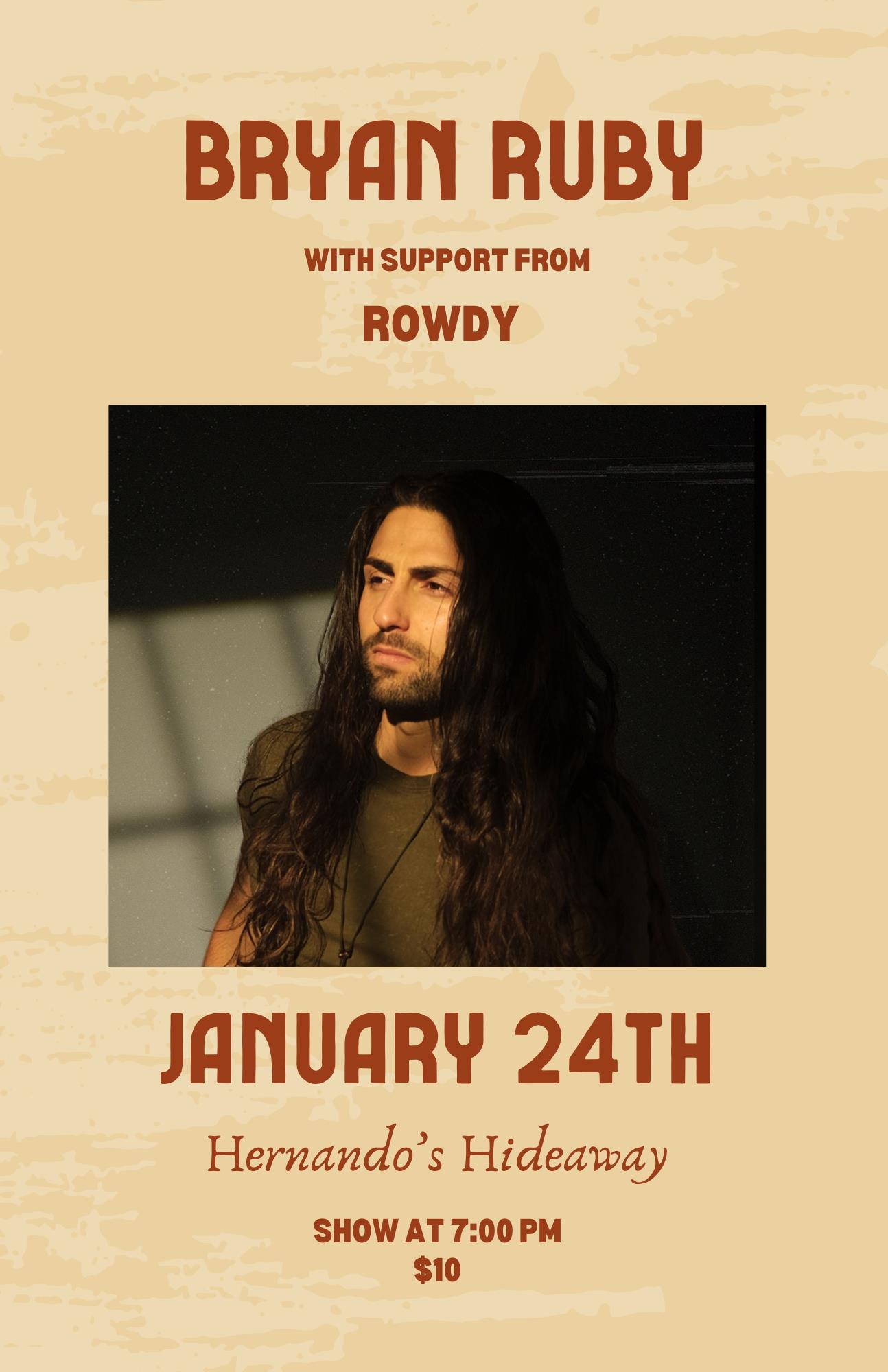 Buy Tickets to Bryan Ruby w/ Rowdy Franks in Memphis on Jan 24, 2025