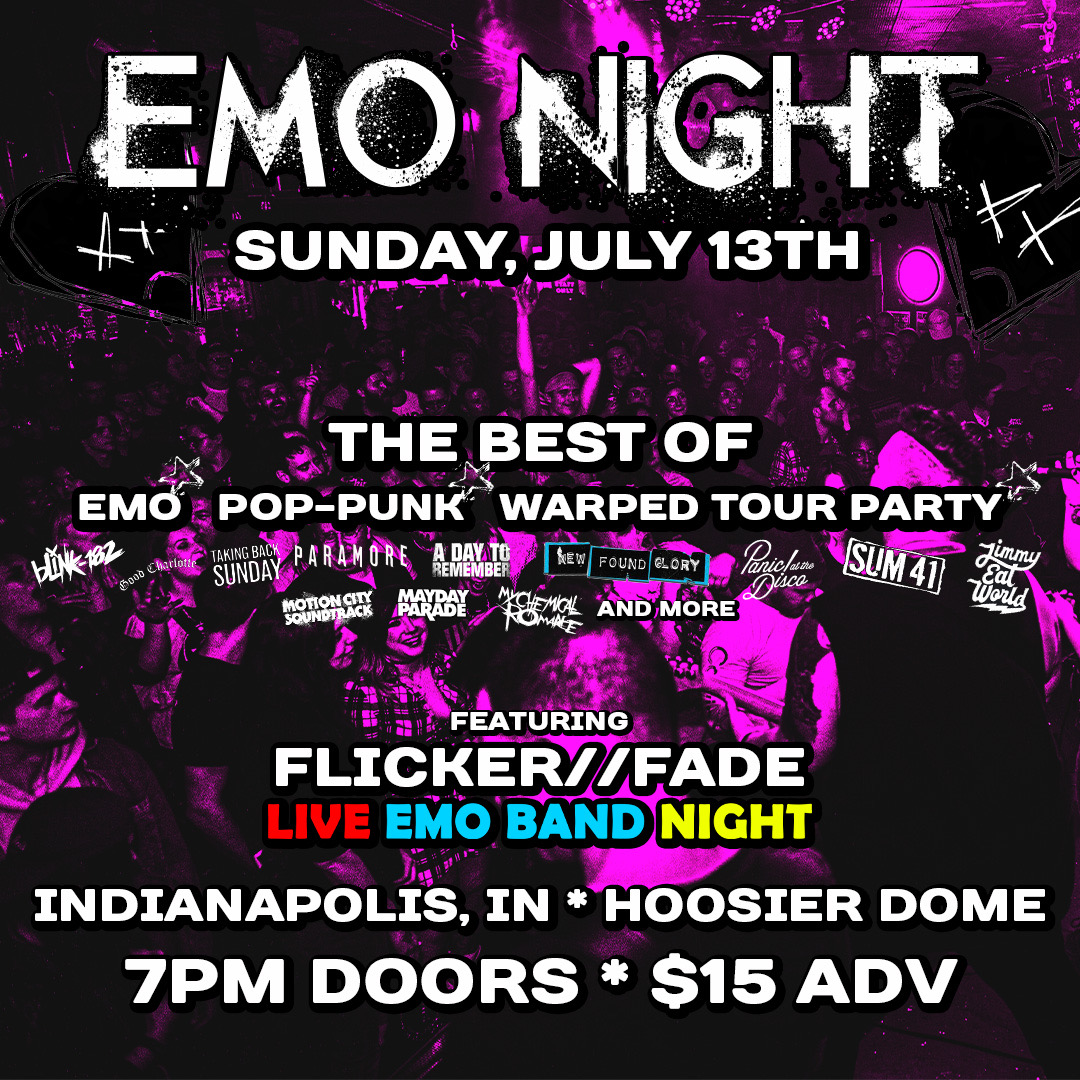 Buy Tickets to LIVE EMO BAND NIGHT with Flicker // Fade in Indianapolis ...